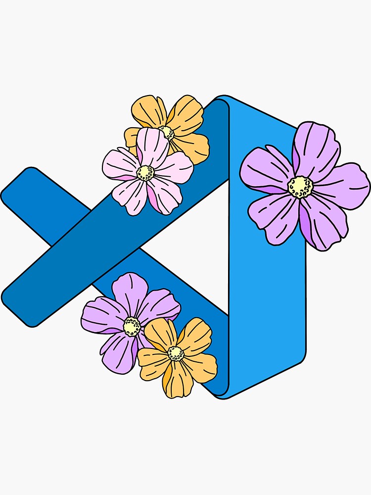 "Floral VS Code Icon" Sticker for Sale by emilygorelik | Redbubble