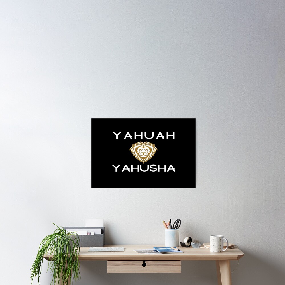 "Yahuah, Yahusha with lion" Poster for Sale by DaughterofYah | Redbubble