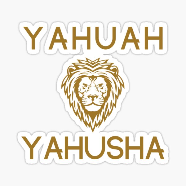 "Yahuah, Yahusha with lion" Sticker for Sale by DaughterofYah | Redbubble