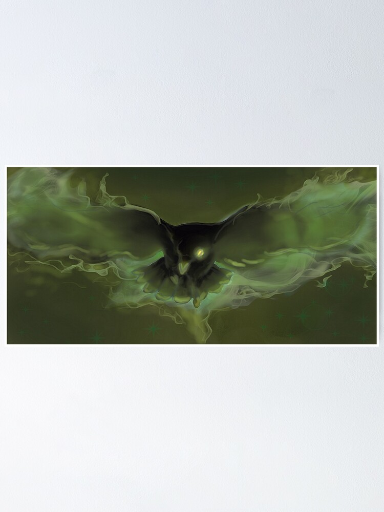 "Green Smoke Raven" Poster for Sale by TerraCorvus | Redbubble