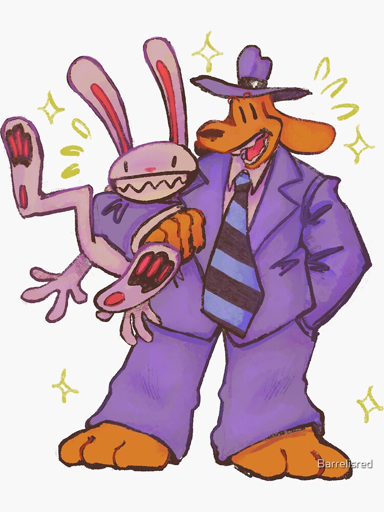 "Sam and Max!" Sticker for Sale by Barrelisred | Redbubble