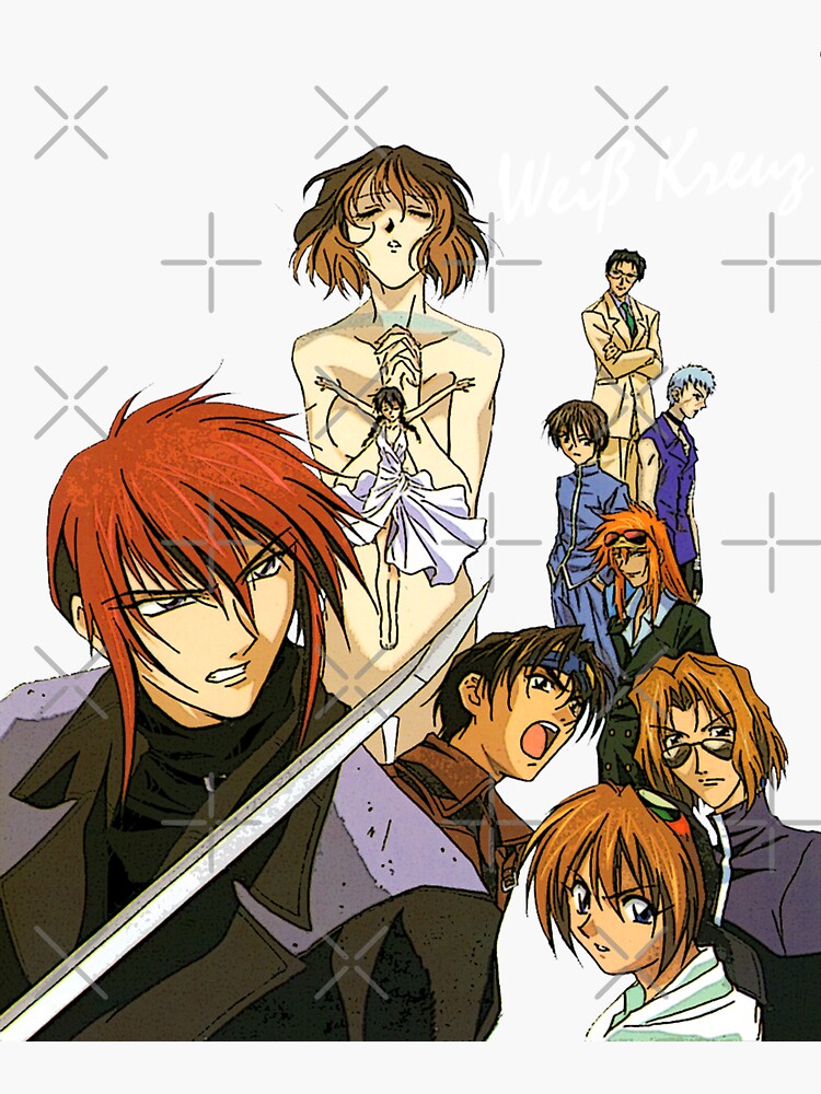 "Weiss Kreuz Knight Hunters Anime 90s Retro Cast" Sticker for Sale by ...