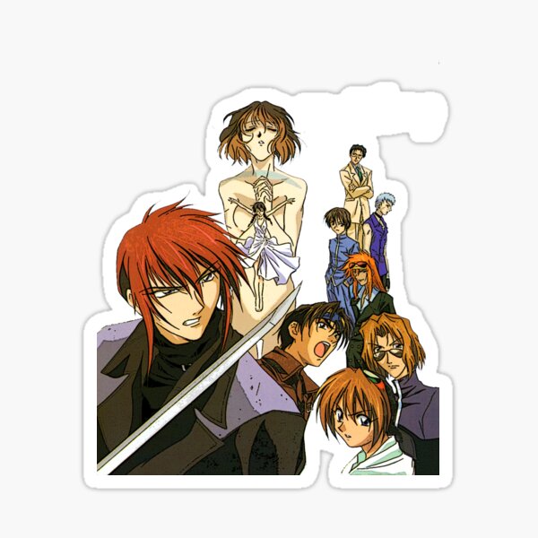 "Weiss Kreuz Knight Hunters Anime 90s Retro Cast" Sticker for Sale by ...