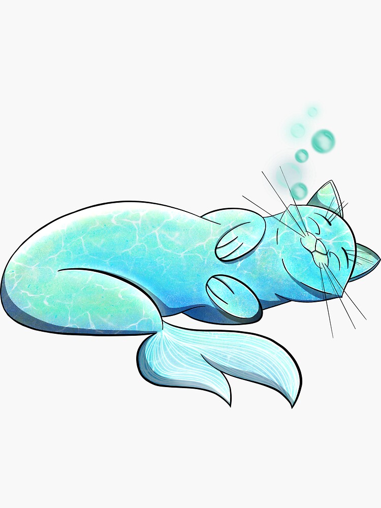 "Cinco the Mermaid Cat, Mercat for his friends." Sticker for Sale by ...
