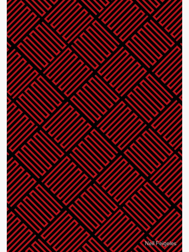 "Angled Checkerboard Line Pattern in Red on Black" Art Print for Sale ...