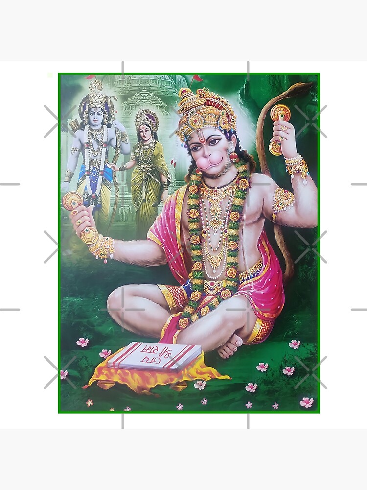 Divine image of Hanuman ji with the blessing of our almighty Lord Rama and Goddess Sita mata Art Board Print