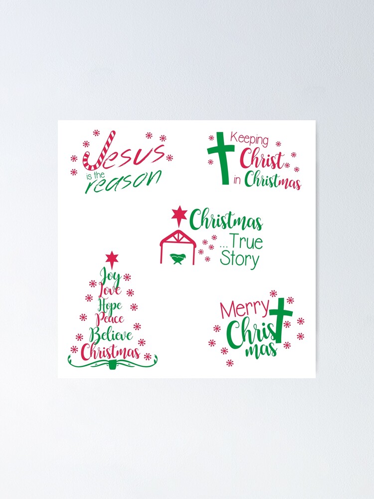 "Christian Christmas Sticker Pack - Christ in Christmas (Red & Green ...
