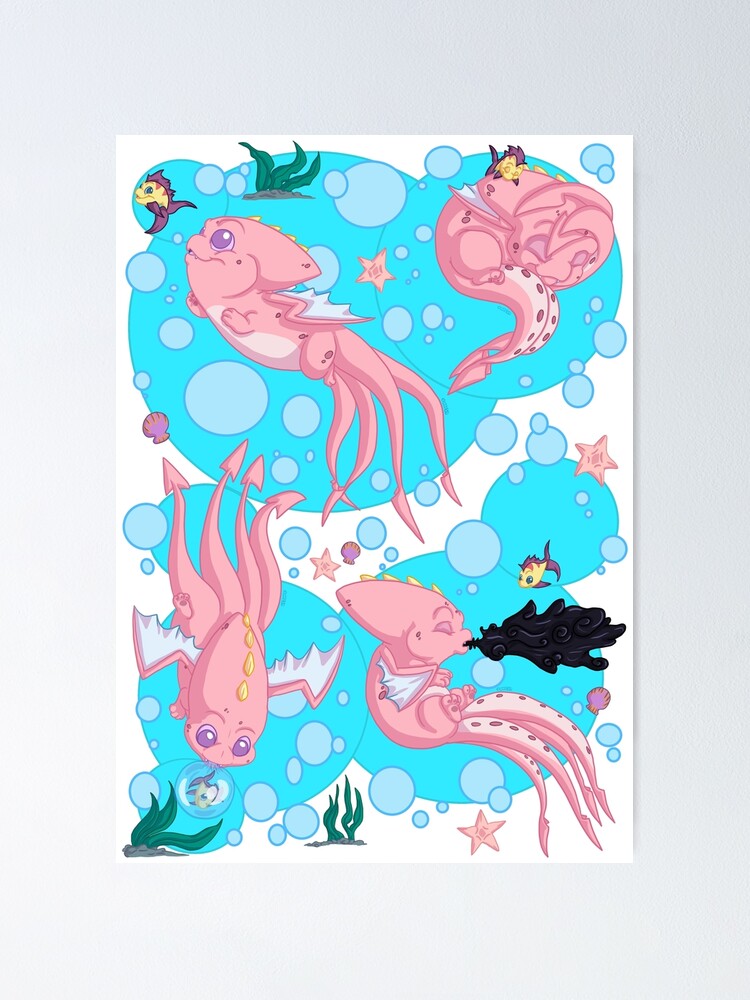 "Yancy the Baby Octo-Dragon" Poster by Cattensu | Redbubble