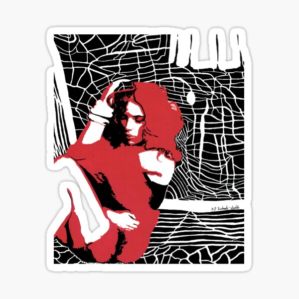 "Graphic black and red woman actress featured famous" Sticker for Sale ...