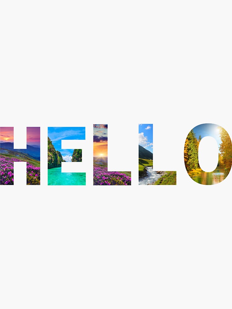 "hello design with great graphic frame structure" Sticker for Sale by ...