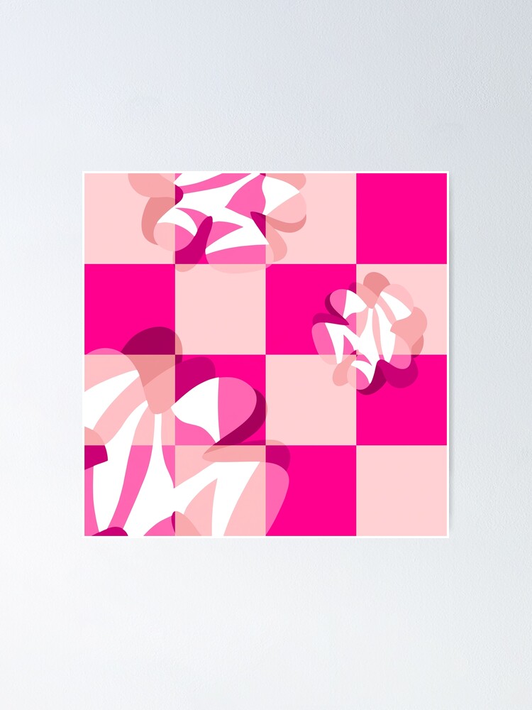 "Gradient pink tones flowers checkerboard 2" Poster for Sale by Carmen ...