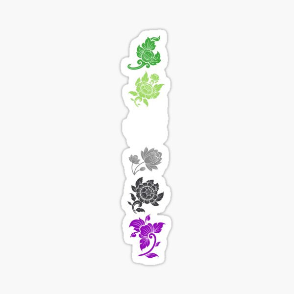 "Asian Flower Art Aro Ace. Aroace Pride" Sticker for Sale by ...