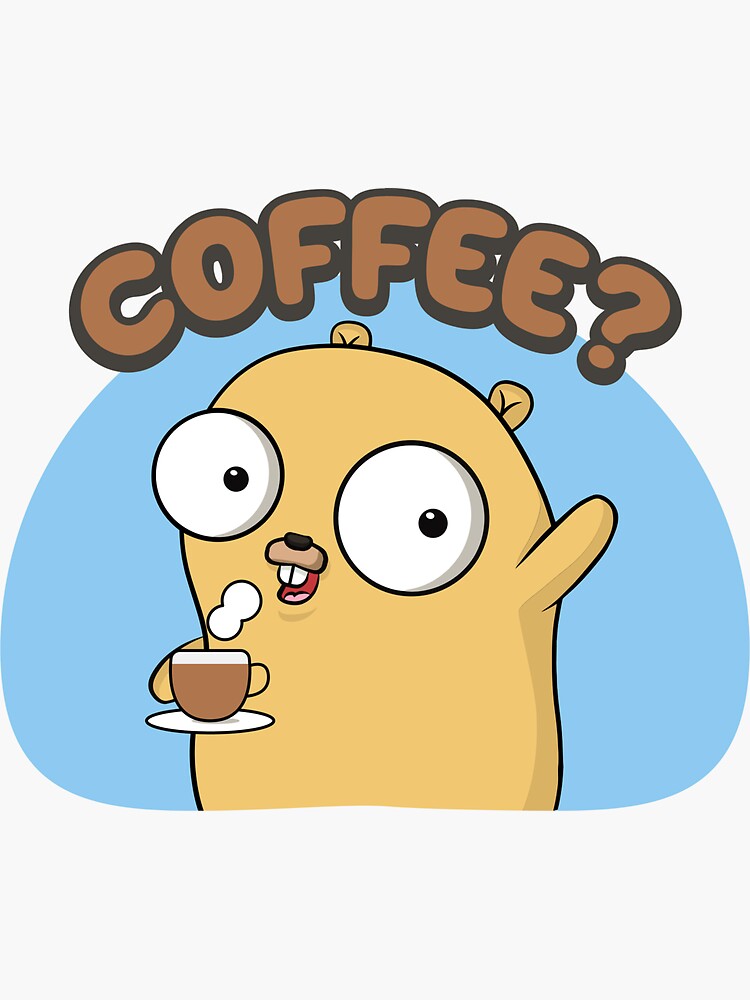 "Golang Gopher Offering a Cup of Coffee" Sticker for Sale by ...