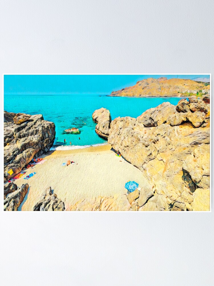 "Summer in Rethymno" Poster for Sale by Sofia-Draws | Redbubble