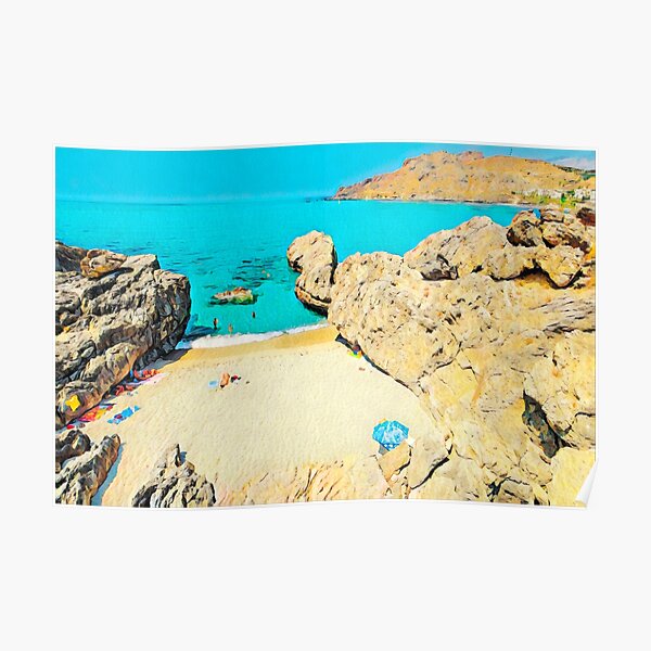 "Summer in Rethymno" Poster for Sale by Sofia-Draws | Redbubble