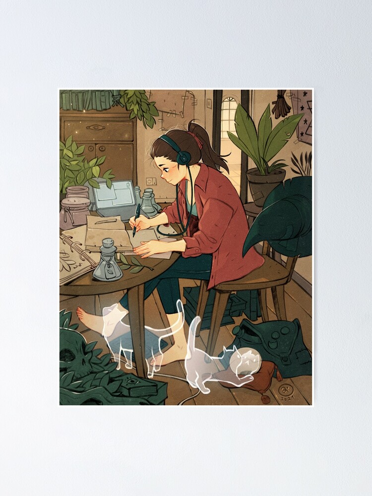 "Taking Notes" Poster for Sale by SimzArt | Redbubble