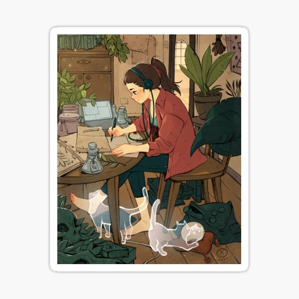 "Taking Notes" Sticker for Sale by SimzArt | Redbubble