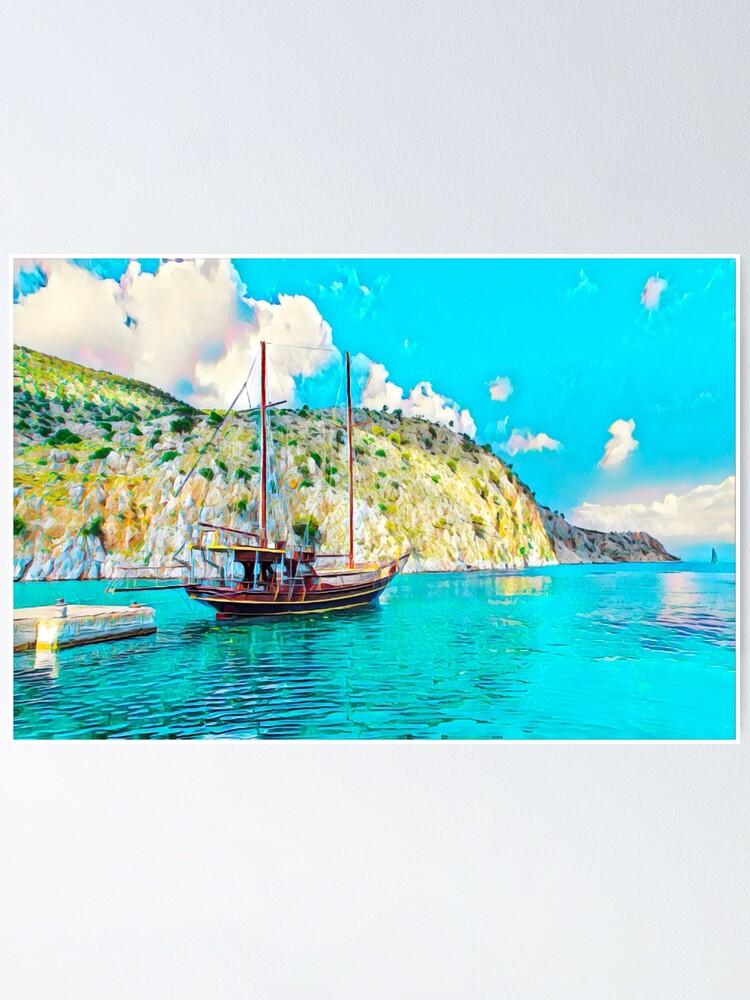 "Summer in Kos" Poster for Sale by Sofia-Draws | Redbubble