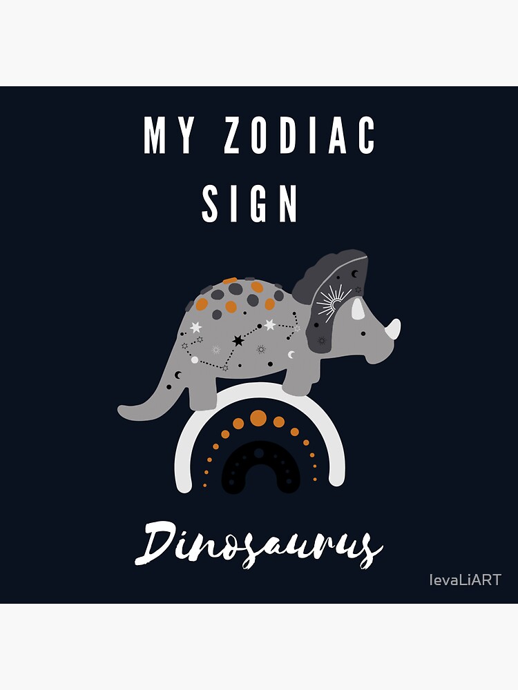 "Zodiac sign Dinosaurus, cute cosmic arcane dinosaur illustration ...