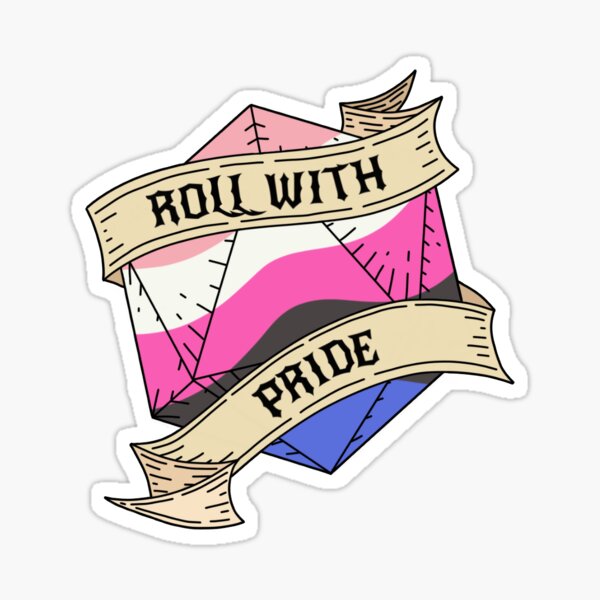 "Roll with Pride - Gender Fluid" Sticker for Sale by CritHappensDice ...