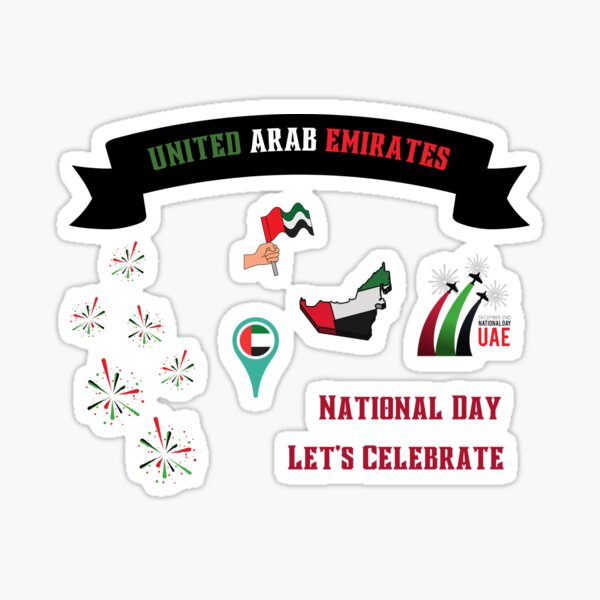 "UAE National Day - UNITED ARAB EMIRATES" Sticker for Sale by RaviM ...