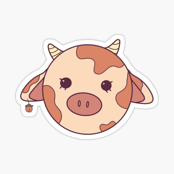 "Peach Cow" Sticker by awesomelyaj | Redbubble