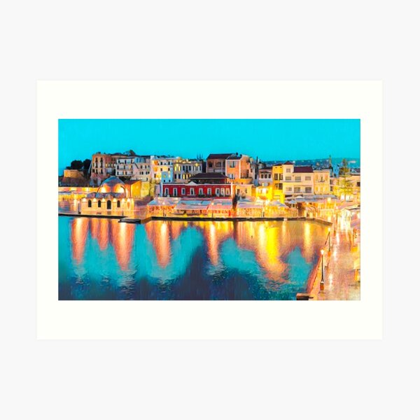 "Chania Greece" Art Print for Sale by Sofia-Draws | Redbubble