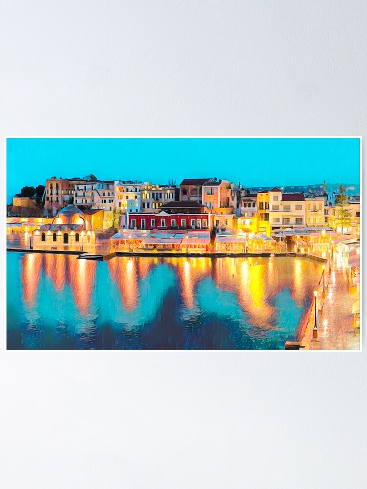 "Chania Greece" Poster for Sale by Sofia-Draws | Redbubble