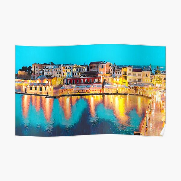 "Chania Greece" Poster for Sale by Sofia-Draws | Redbubble
