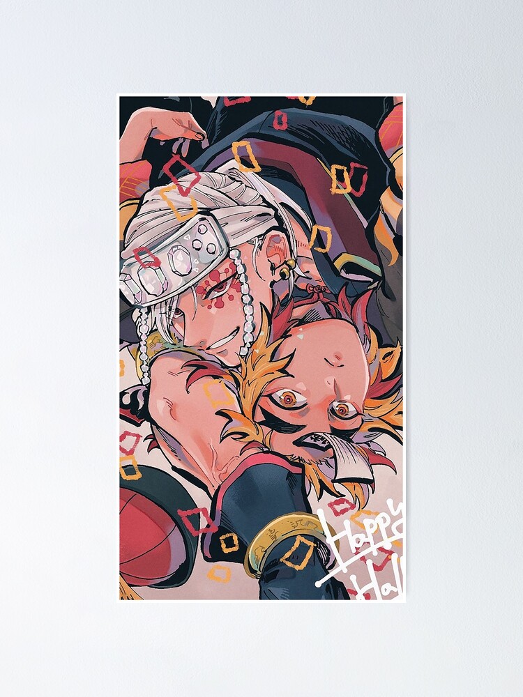 "Rengoku and Tengen - Demon Slayer" Poster by Astral-World | Redbubble