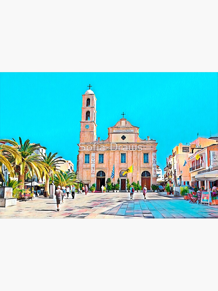 "Chania Streets" Poster by Sofia-Draws | Redbubble