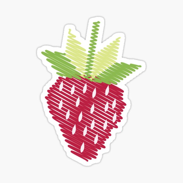 "Scribble red stawberry" Sticker for Sale by Nagireve | Redbubble