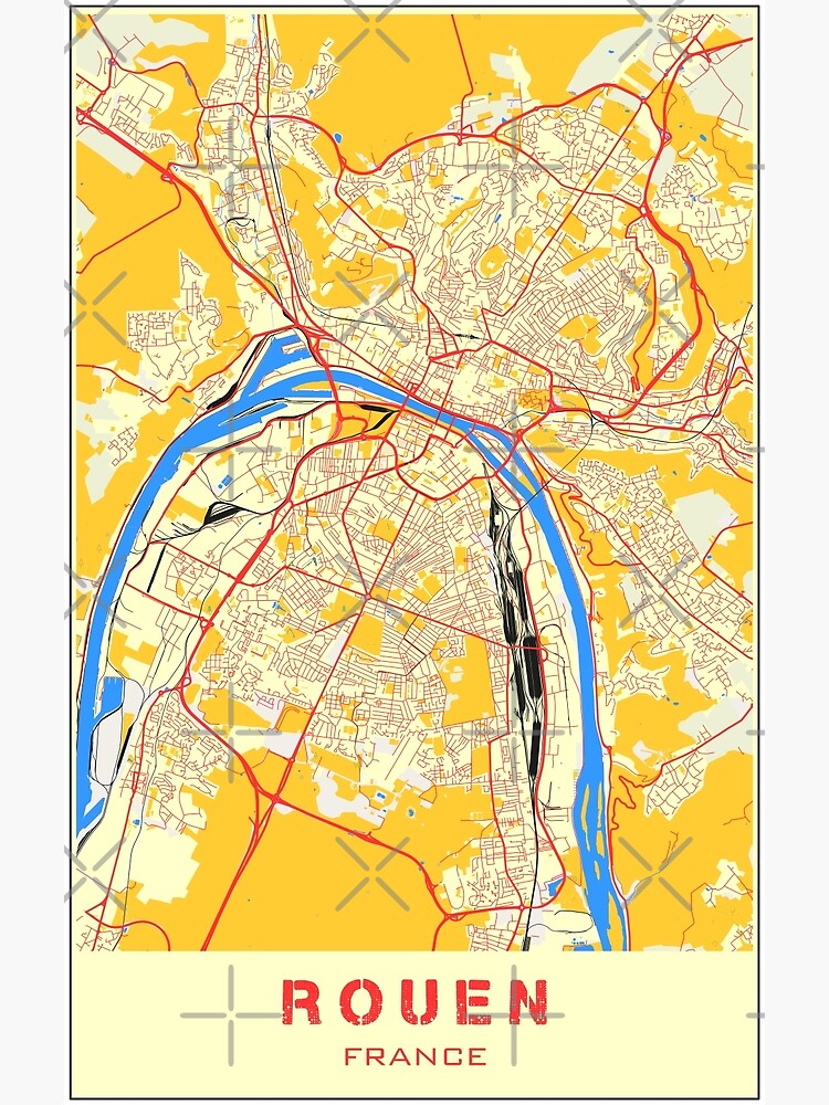 "Rouen Map Wall Art" Poster by PostersProf1 | Redbubble
