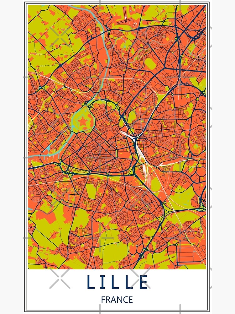 "Map of Lille Minimalist art" Photographic Print for Sale by ...