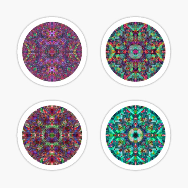 "Jasmine Flowers by William Morris - Four Floral Pattern Round Stickers ...