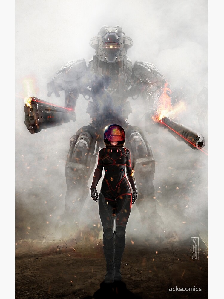 "Cyborg and cyberpunk enforcement droid - Lords of Iron #1" Poster for ...