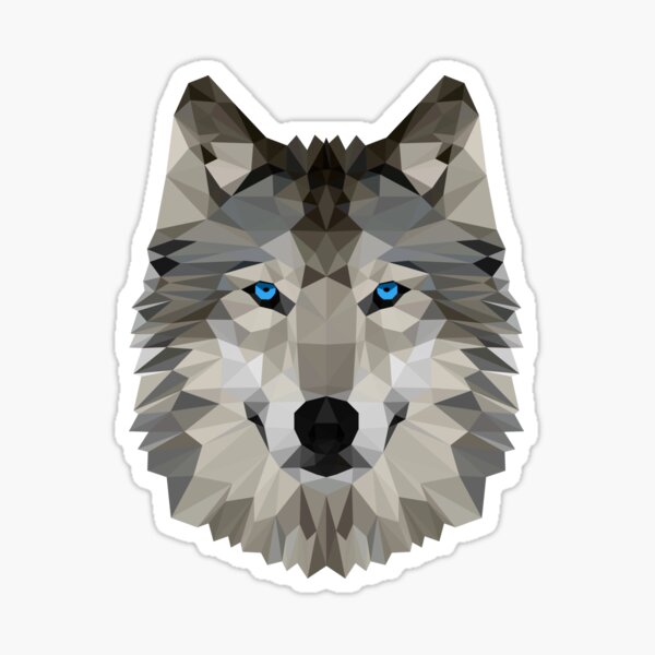 "Wolf polygon design" Sticker for Sale by kkunz | Redbubble