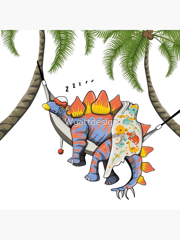 Dinosaur Stegosaurus Sleeping Cute Poster For Sale By Wyattdesign