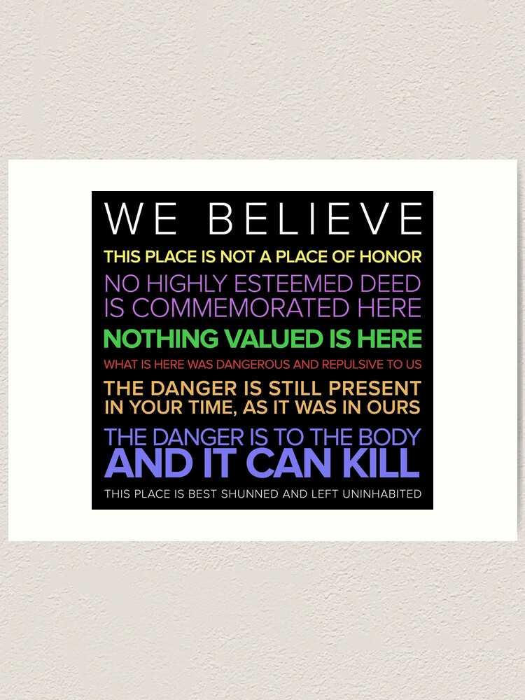 "In This House We Believe This Place Is Not A Place Of Honor - Long ...