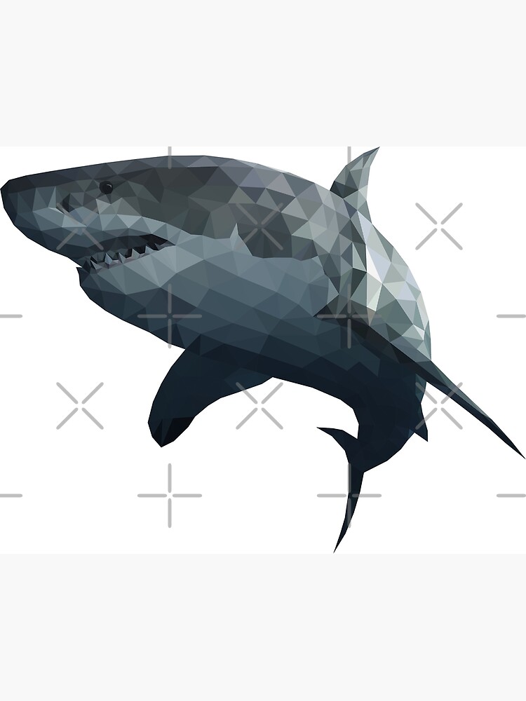 "Shark polygon design" Poster for Sale by kkunz | Redbubble