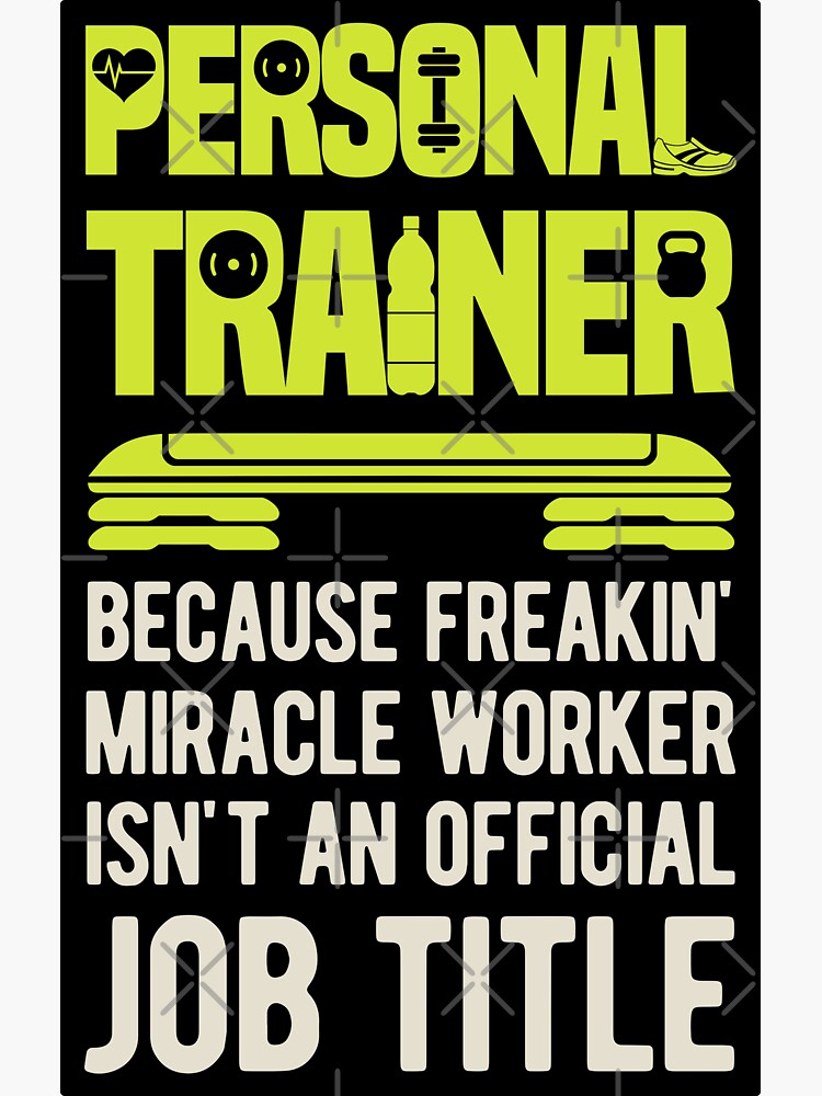 "Funny Personal Trainer" Sticker for Sale by artworkbyrihen | Redbubble