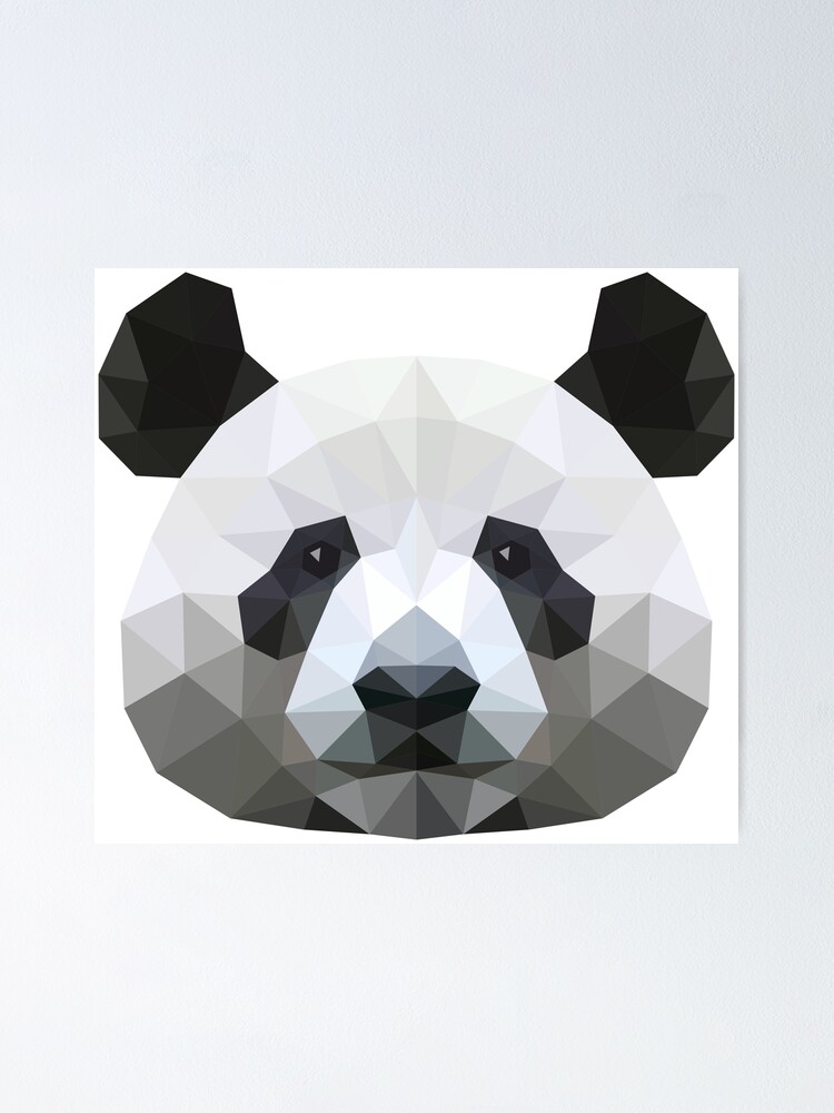 "panda polygon design" Poster for Sale by kkunz | Redbubble