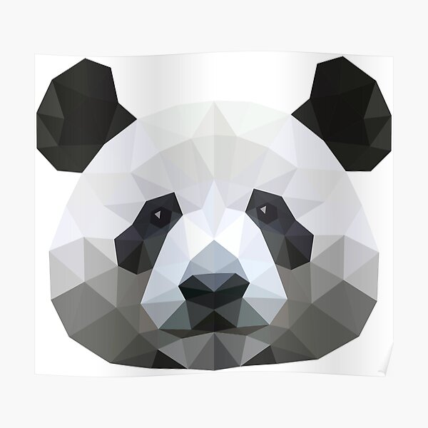 "panda polygon design" Poster for Sale by kkunz | Redbubble