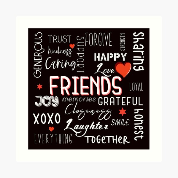 "Pop Art Friendship Celebration Friends Word Design" Art Print for Sale ...