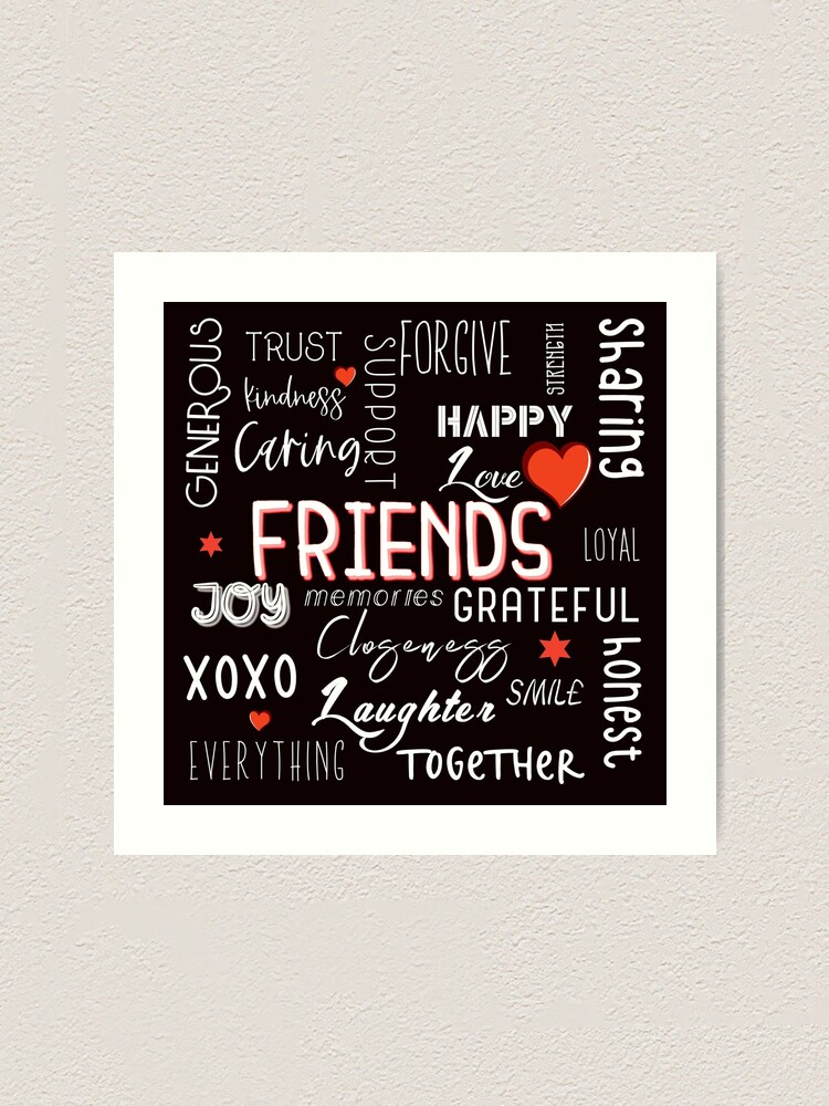 "Pop Art Friendship Celebration Friends Word Design" Art Print for Sale ...