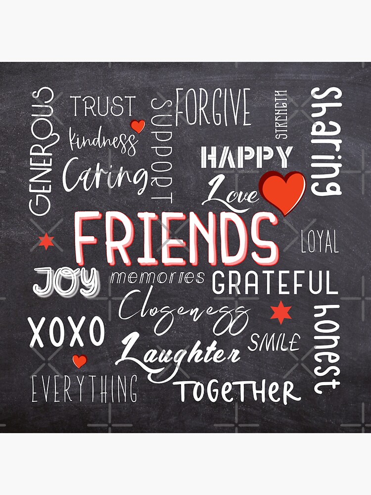 "Pop Art Friendship Celebration Friends Word Design" Sticker for Sale ...