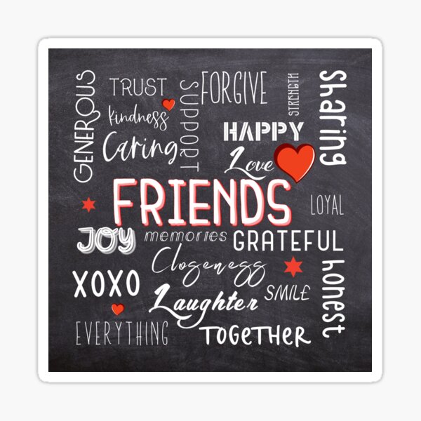 "Pop Art Friendship Celebration Friends Word Design" Sticker by ...