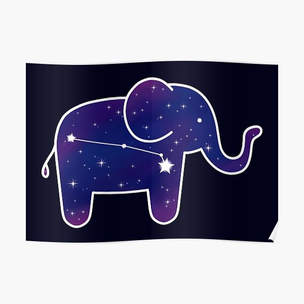 "Cute elephant with aries zodiac sign - white version" Poster for Sale ...
