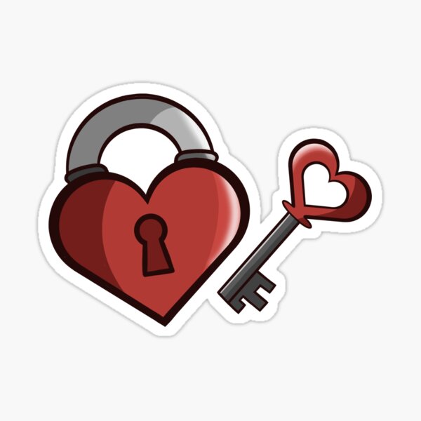 "Heart Locke And Key Design" Sticker for Sale by ihatebaileys | Redbubble