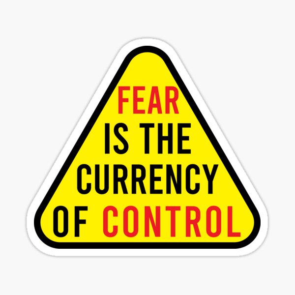 "Fear Is The Currency Of Control Quote Freedom Of Speech 1984" Sticker ...